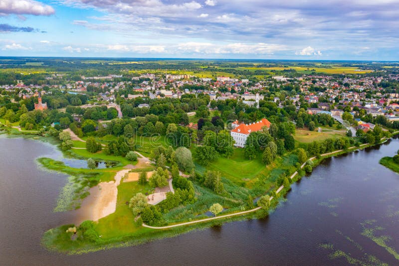 Aerial View of Birzai Castle in Lithuania Stock Photo - Image of nature ...