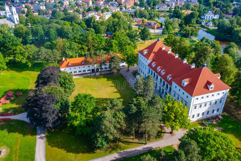 Aerial View of Birzai Castle in Lithuania Stock Photo - Image of style ...