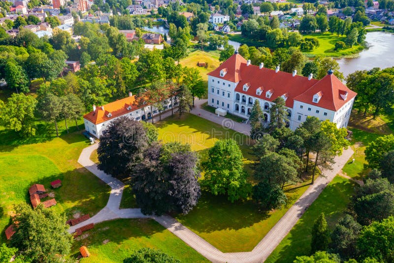 Aerial View of Birzai Castle in Lithuania Stock Image - Image of ...