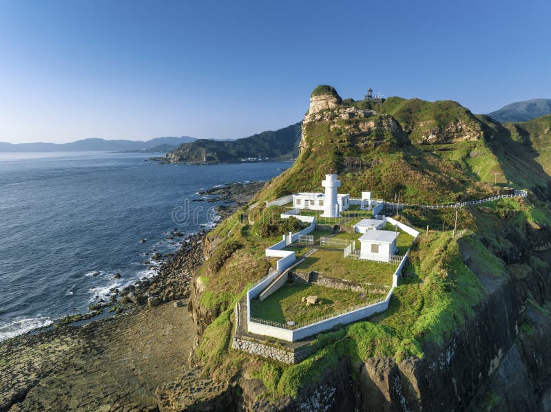 Aerial View of Bitou Cape Lighthouse, Taiwan Stock Image - Image of ...