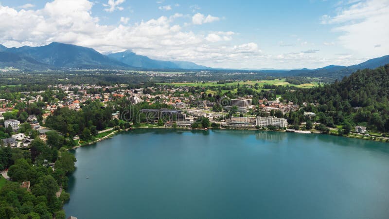 Aerial View of Bled Village in Slovenia Stock Image - Image of julian ...