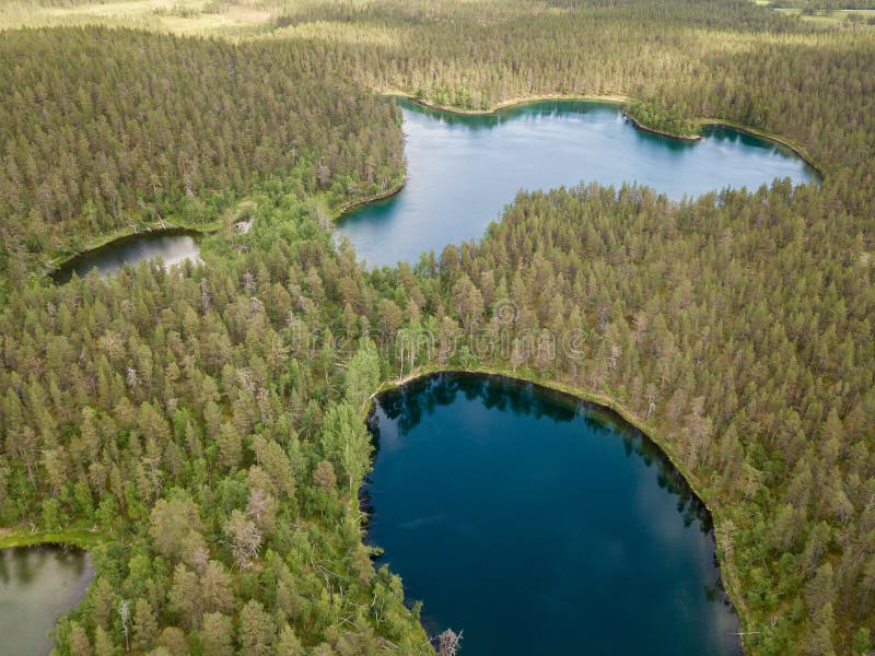 Aerial View of Blue Lakes in Groundwater Area Stock Image - Image of ...