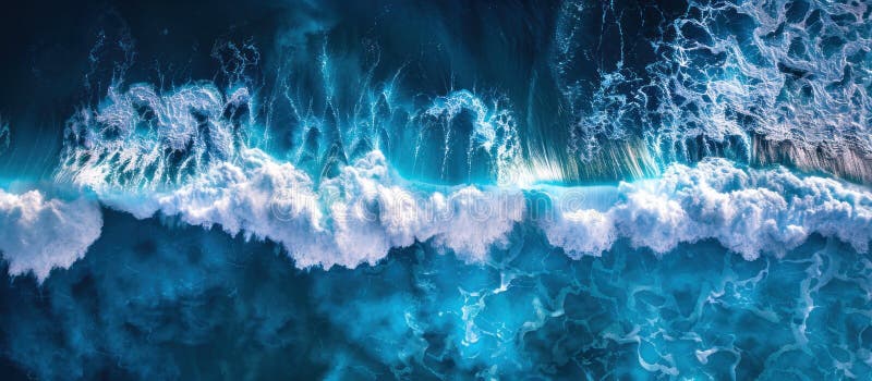 Aerial View of the Blue Ocean at Night Stock Photo - Image of waters ...