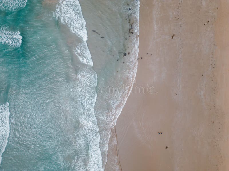 Aerial View of Blue Ocean Waves on the Beach Stock Image - Image of ...
