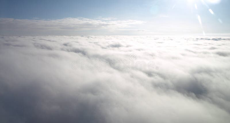Aerial View - Blue Sky Above the Clouds Stock Photo - Image of field ...