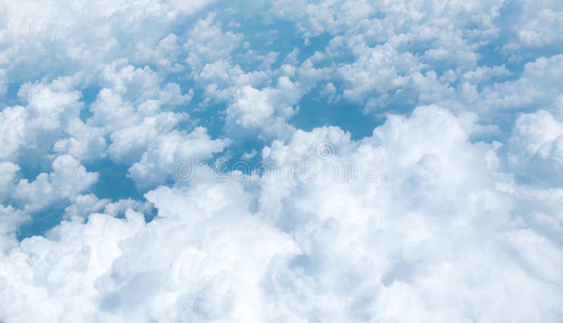 Aerial View Of Blue Sky And Cloud Top View From Airplane Window,Nature ...