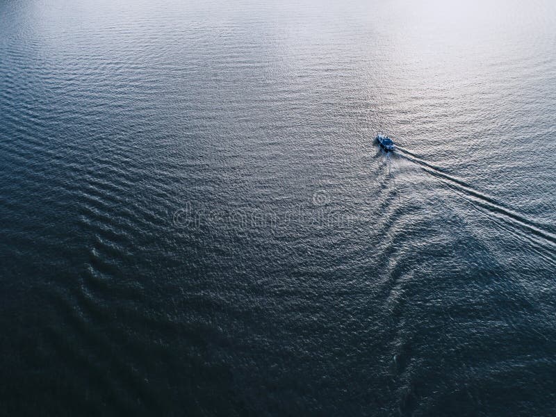 Aerial View of a Boat on Sea or Lake Stock Image - Image of beautiful ...