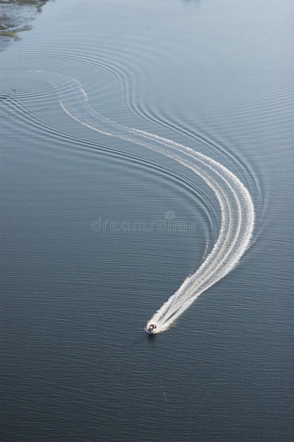 Aerial View of Boat and Wake Stock Image - Image of boat, leisure: 2300039