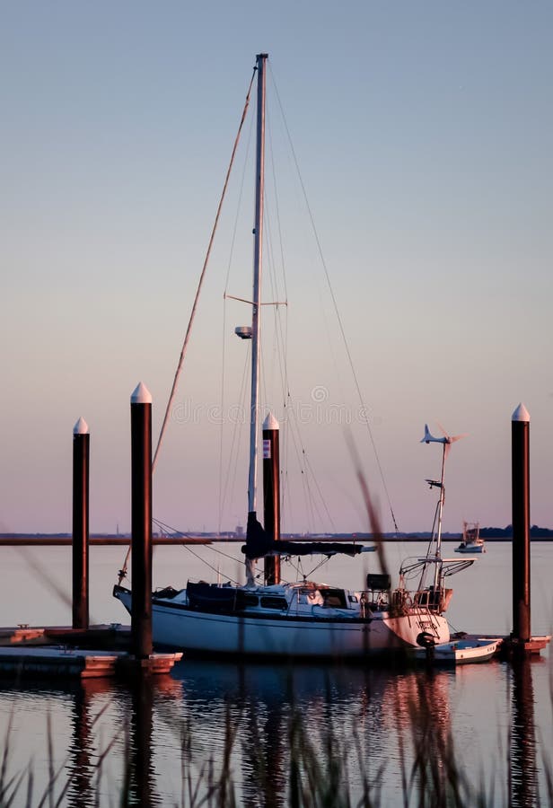 Aerial View of Boat on Water during Sunset Stock Photo - Image of ...