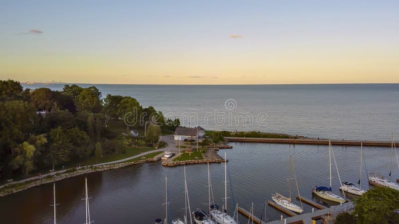 Harbor and Boats stock image. Image of river, aerial - 231773651