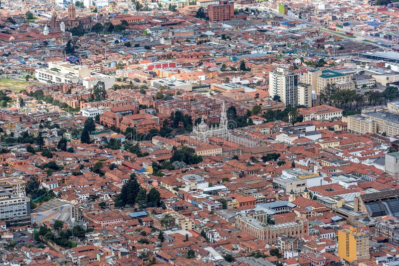 Aerial View of Bogota, Colombia Stock Image - Image of area, landscape ...