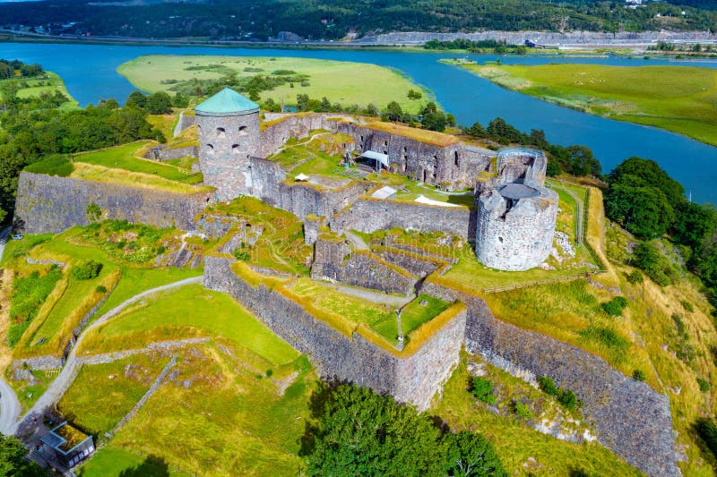 Aerial View of Bohus Fortress in Sweden Stock Image - Image of stone ...