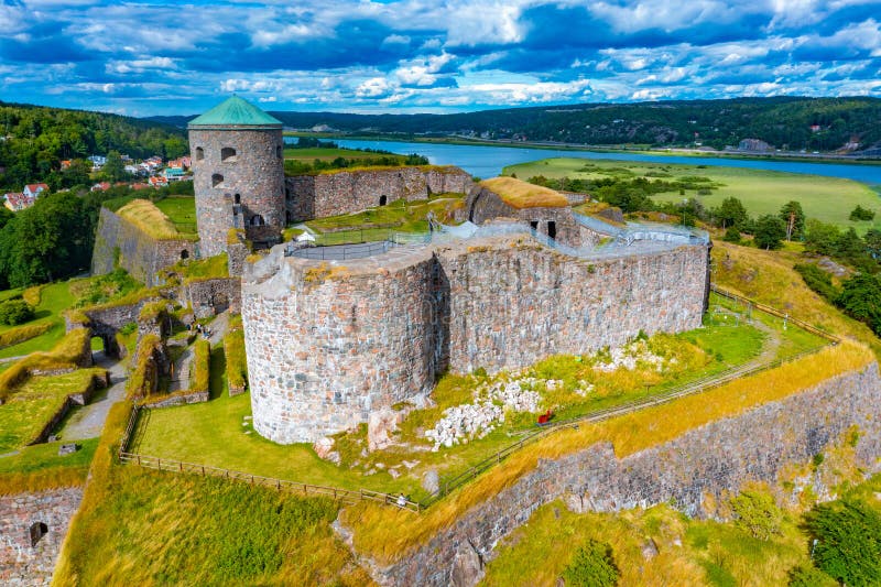 Aerial View of Bohus Fortress in Sweden Stock Image - Image of cliff ...