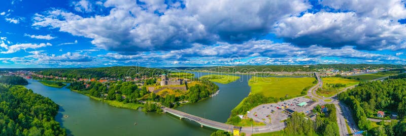 Aerial View of Bohus Fortress in Sweden Stock Image - Image of turret ...