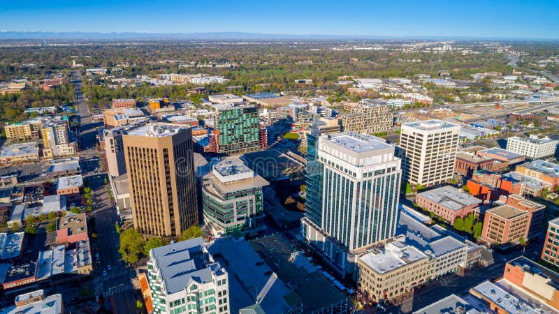 Aerial View of Boise Idaho in the Spring Time Stock Photo - Image of ...