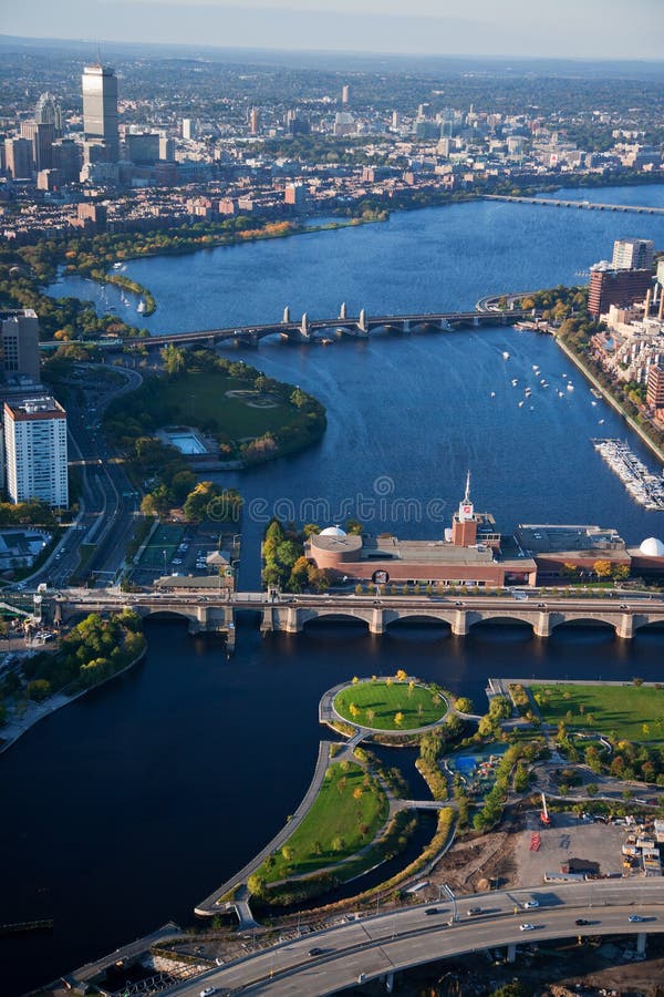 Aerial view of Boston editorial stock photo. Image of bridges - 26128933