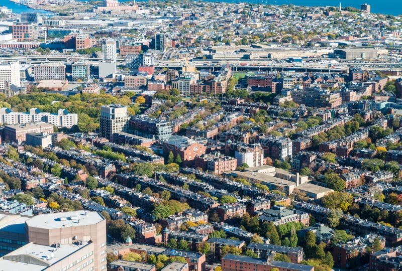 Aerial View of Boston Skyline Stock Image - Image of england, fenway ...