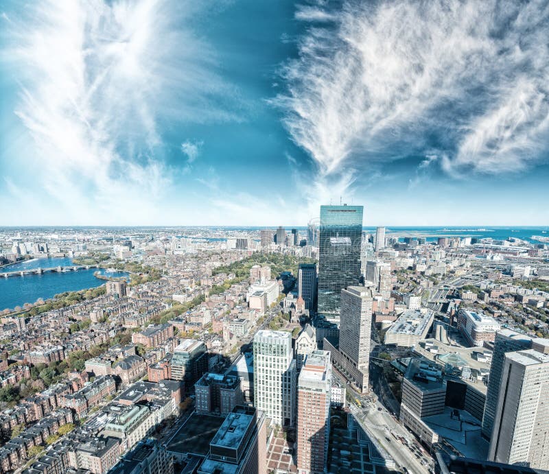 Aerial View of Boston Skyline Stock Photo - Image of massachusetts ...