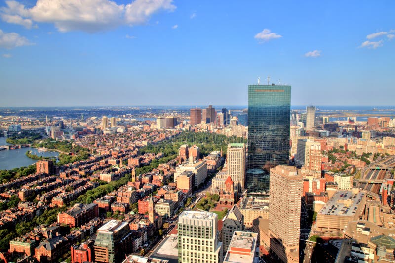 Aerial View of Boston stock photo. Image of blue, light - 60300136