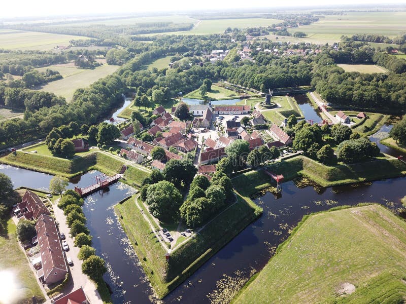 Aerial View of the Bourtange Village in the Netherlands Editorial Stock ...