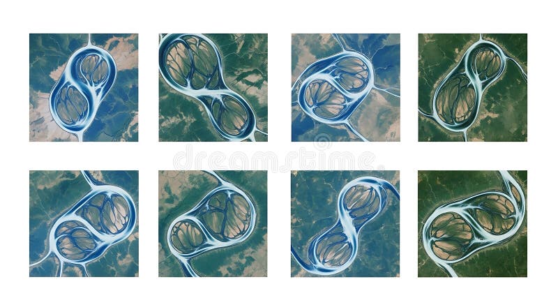 Aerial View of Braided River Patterns Showing Unique Texture Forms ...