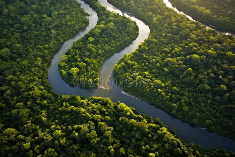 Aerial View of Branching River Deltas Stock Image - Image of river ...