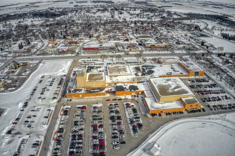 Aerial View of Brandon, South Dakota in Winter Stock Image - Image of ...