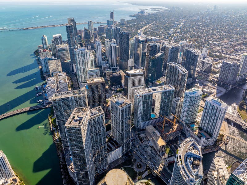 Aerial View Brickell 2024 Miami FL Stock Image - Image of highrise ...