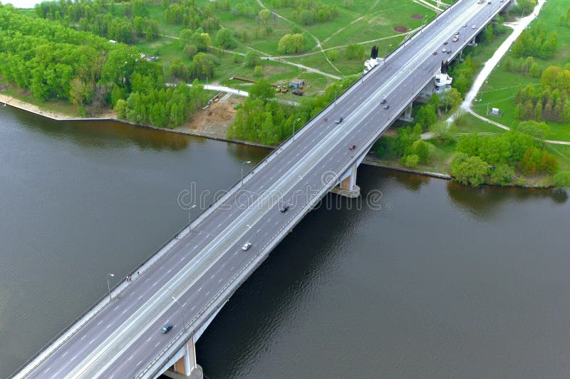 Aerial view of bridge stock photo. Image of green, river - 20157066