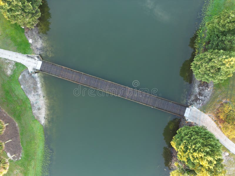 Aerial View of a a Bridge Above a River Stock Photo - Image of road ...