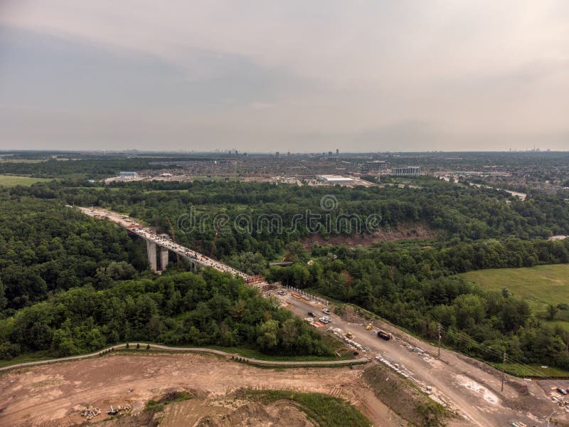 Bridge stock image. Image of view, housing, road, drone - 326151679
