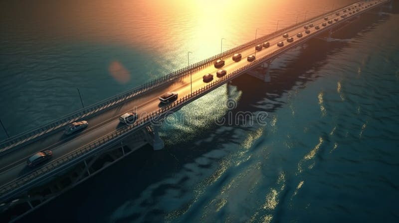 Aerial View of the Bridge. Generative Ai Stock Illustration ...