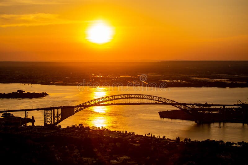 Aerial View of the Bridge Over the River Stock Photo - Image of ...