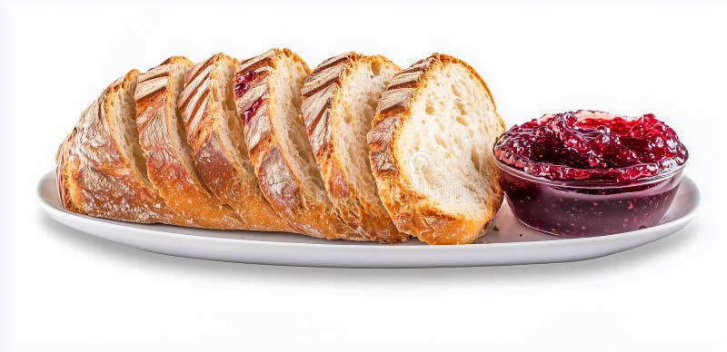 Aerial View of Bright Red Strawberry Preserves, Spread Over a Slice of ...