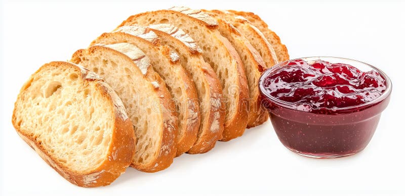 Aerial View of Bright Red Strawberry Preserves, Spread Over a Slice of ...