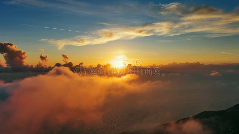 Aerial View of Bright Sunset Clouds Stock Image - Image of atmosphere ...