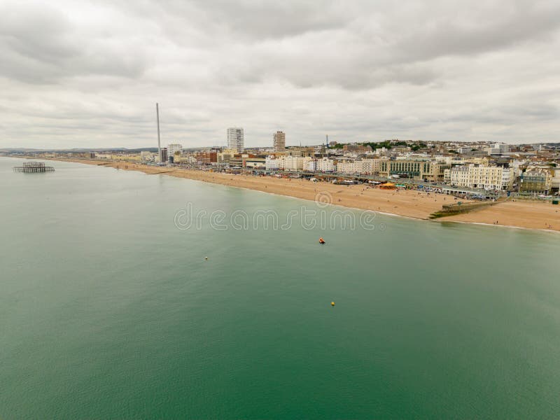 Aerial View of Brighton Beach Stock Photo - Image of circa, tourism ...