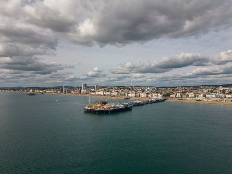 Aerial View of the Brighton Pier Stock Photo - Image of landscape ...