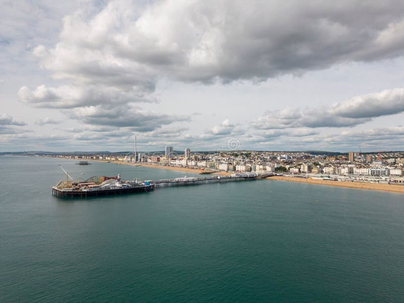 Aerial View of the Brighton Pier Stock Photo - Image of landscape, pier ...