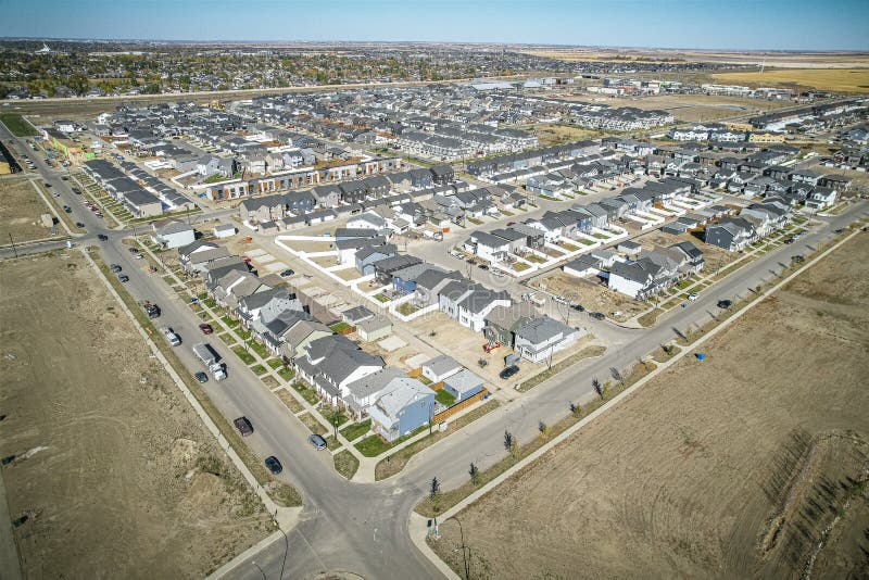 Arial of Saskatoon S Newest Neighborhood Brighton Stock Image - Image ...