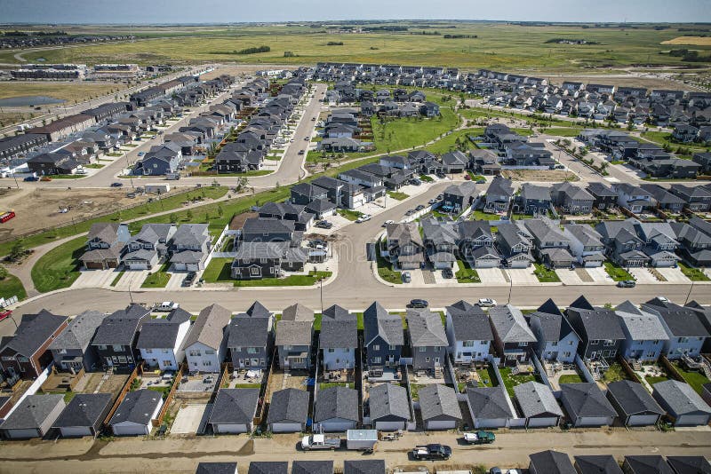 Arial of Saskatoon S Newest Neighborhood Brighton Stock Photo - Image ...