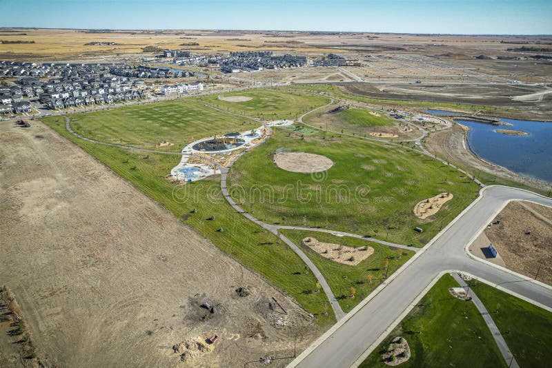 Arial of Saskatoon S Newest Neighborhood Brighton Stock Image - Image ...