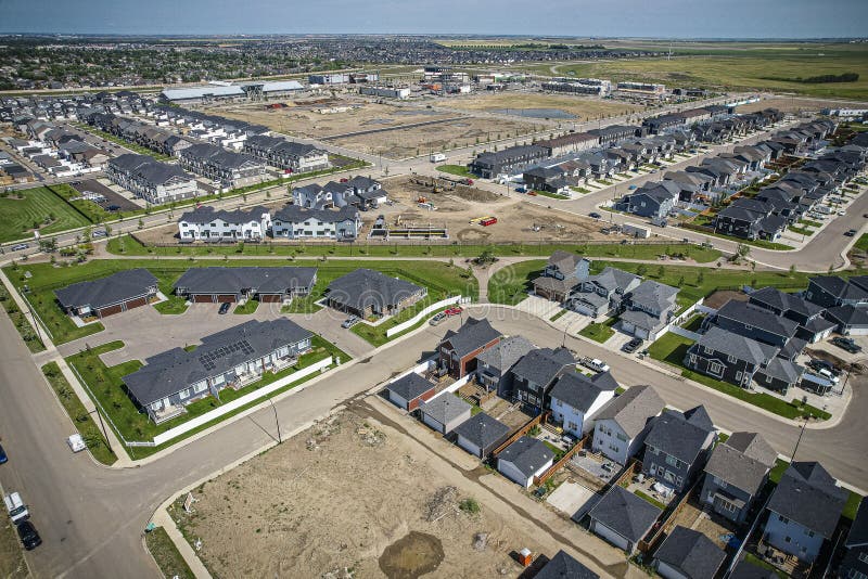 Arial of Saskatoon S Newest Neighborhood Brighton Stock Image - Image ...