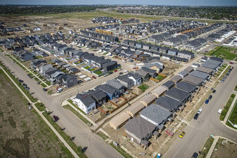 Arial of Saskatoon S Newest Neighborhood Brighton Stock Photo - Image ...