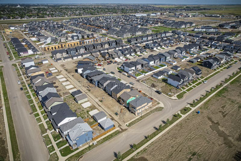 Arial of Saskatoon S Newest Neighborhood Brighton Stock Photo - Image ...