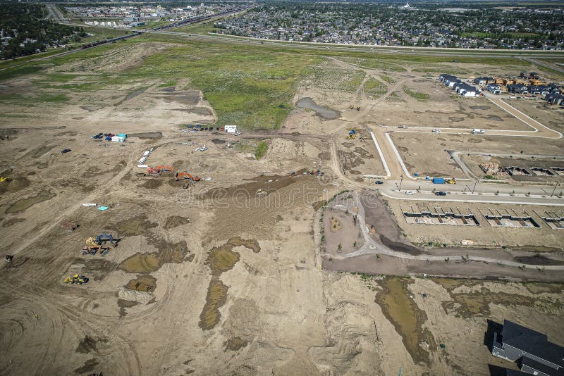 Arial of Saskatoon S Newest Neighborhood Brighton Stock Image - Image ...