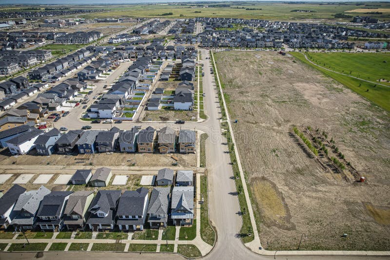 Arial of Saskatoon S Newest Neighborhood Brighton Stock Photo - Image ...