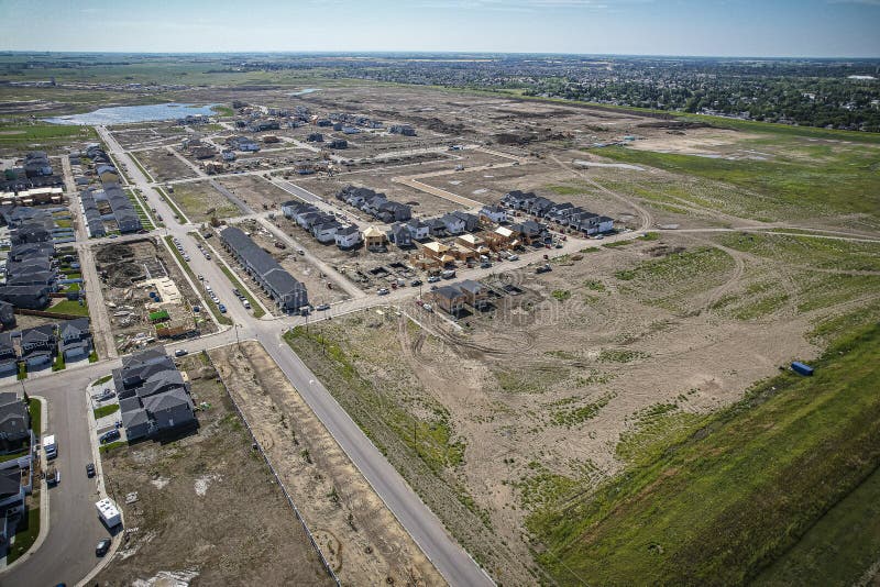 Arial of Saskatoon S Newest Neighborhood Brighton Stock Image - Image ...