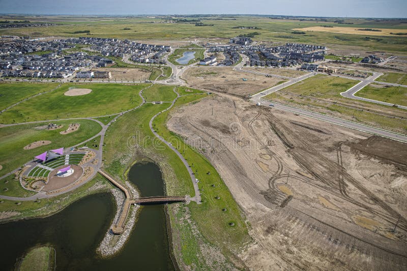 Arial of Saskatoon S Newest Neighborhood Brighton Stock Photo - Image ...