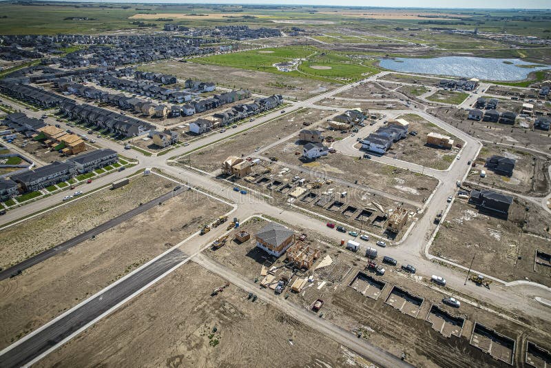 Arial of Saskatoon S Newest Neighborhood Brighton Stock Image - Image ...